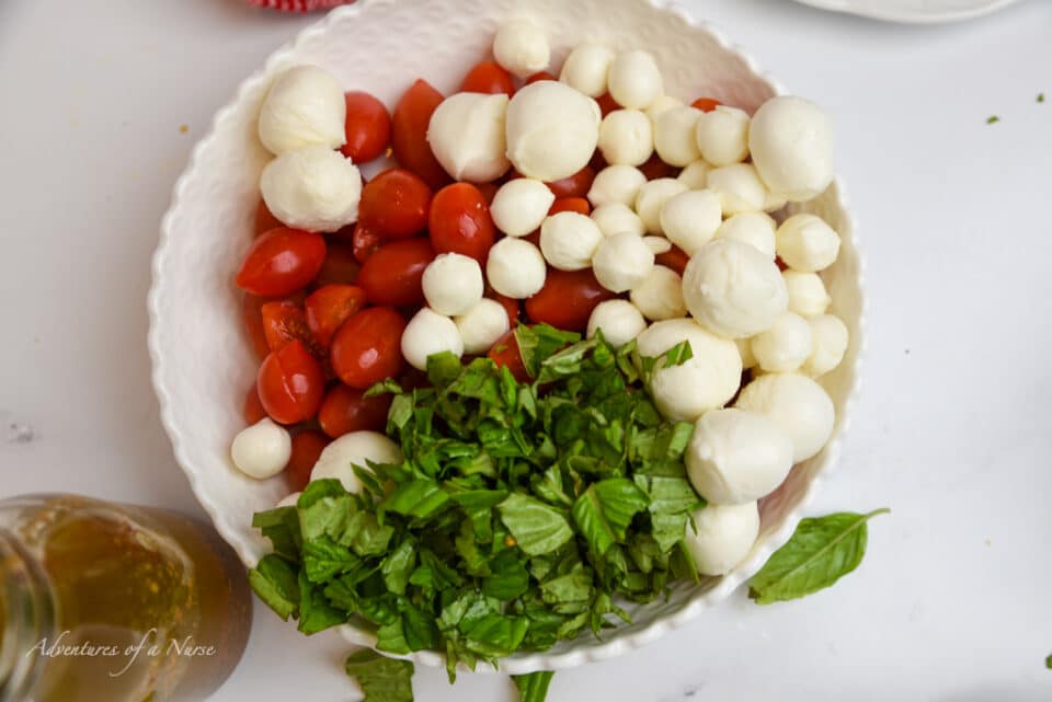 Easy Caprese salad with homemade dressing - Adventures of a Nurse