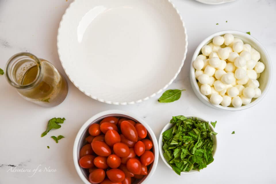 Easy Caprese salad with homemade dressing - Adventures of a Nurse