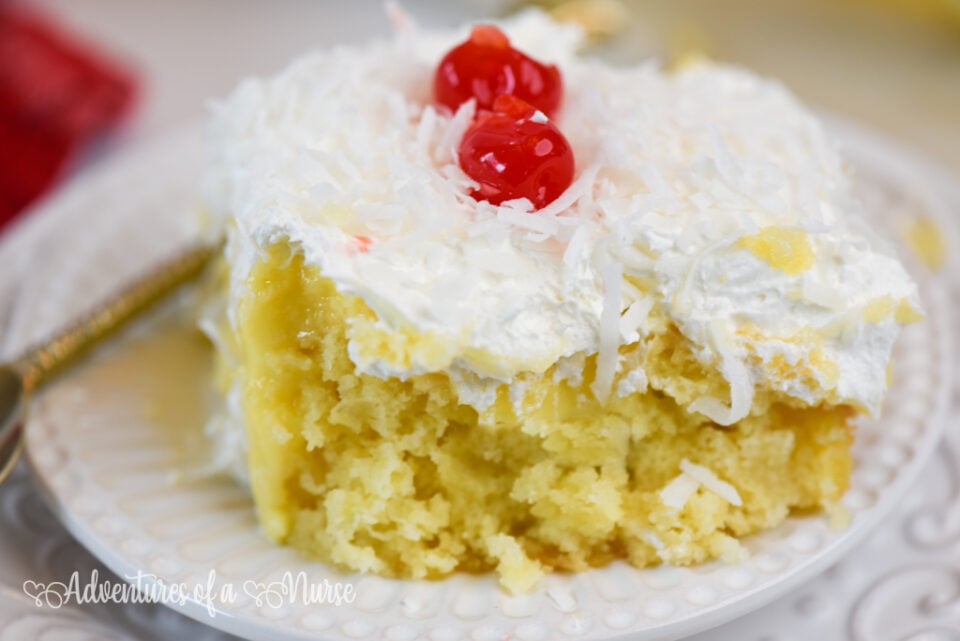 Pineapple and Coconut Pina Colada Cake - Adventures of a Nurse