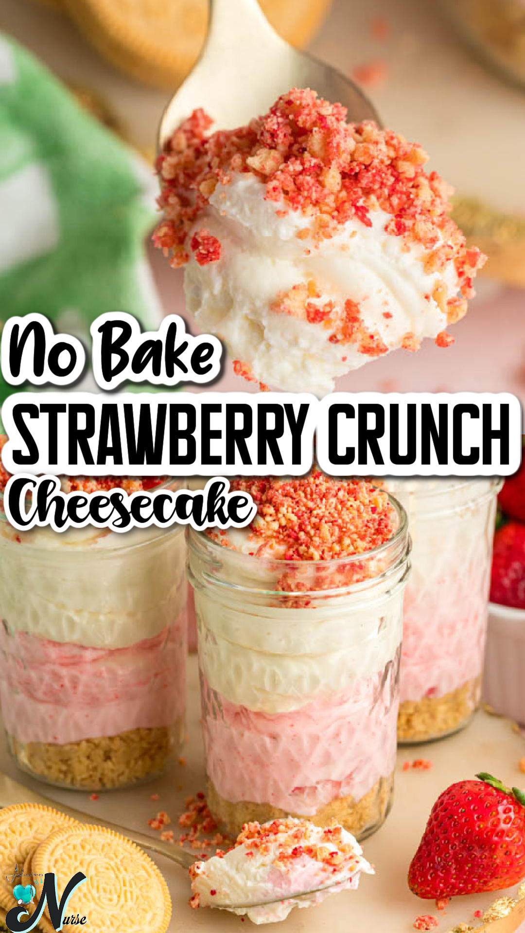 Strawberry Crunch Cheesecake - Adventures of a Nurse